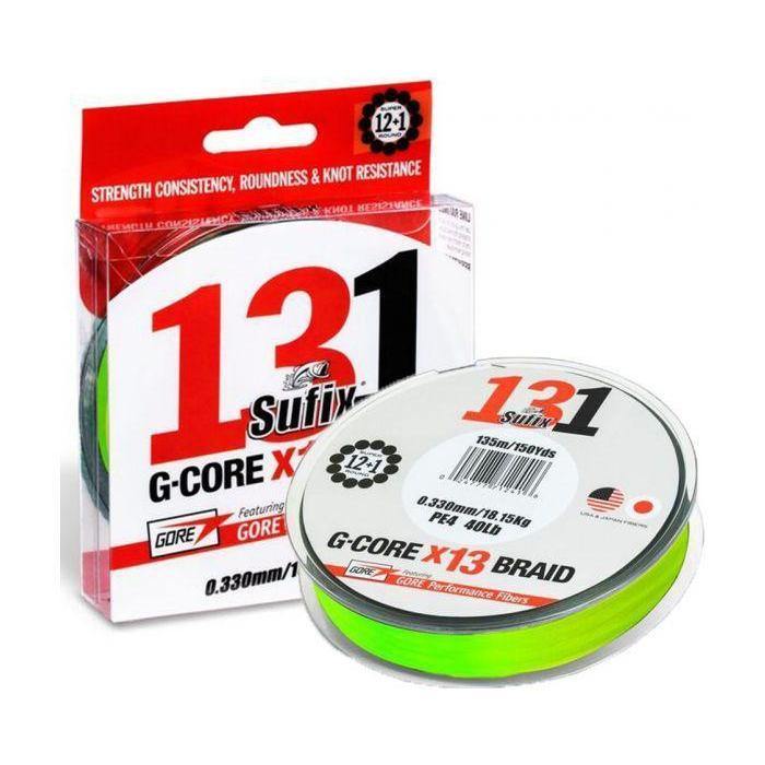 Sufix G-Core 131 Braid 150yd Neon Chartreuse - Addict Tackle Sufix G-Core 131 Braid 150yd Neon Chartreuse - Addict Tackle
